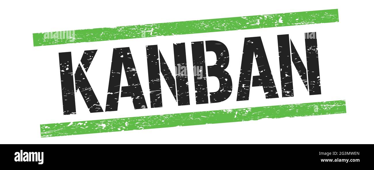 KANBAN text on black green grungy lines stamp sign Stock Photo - Alamy