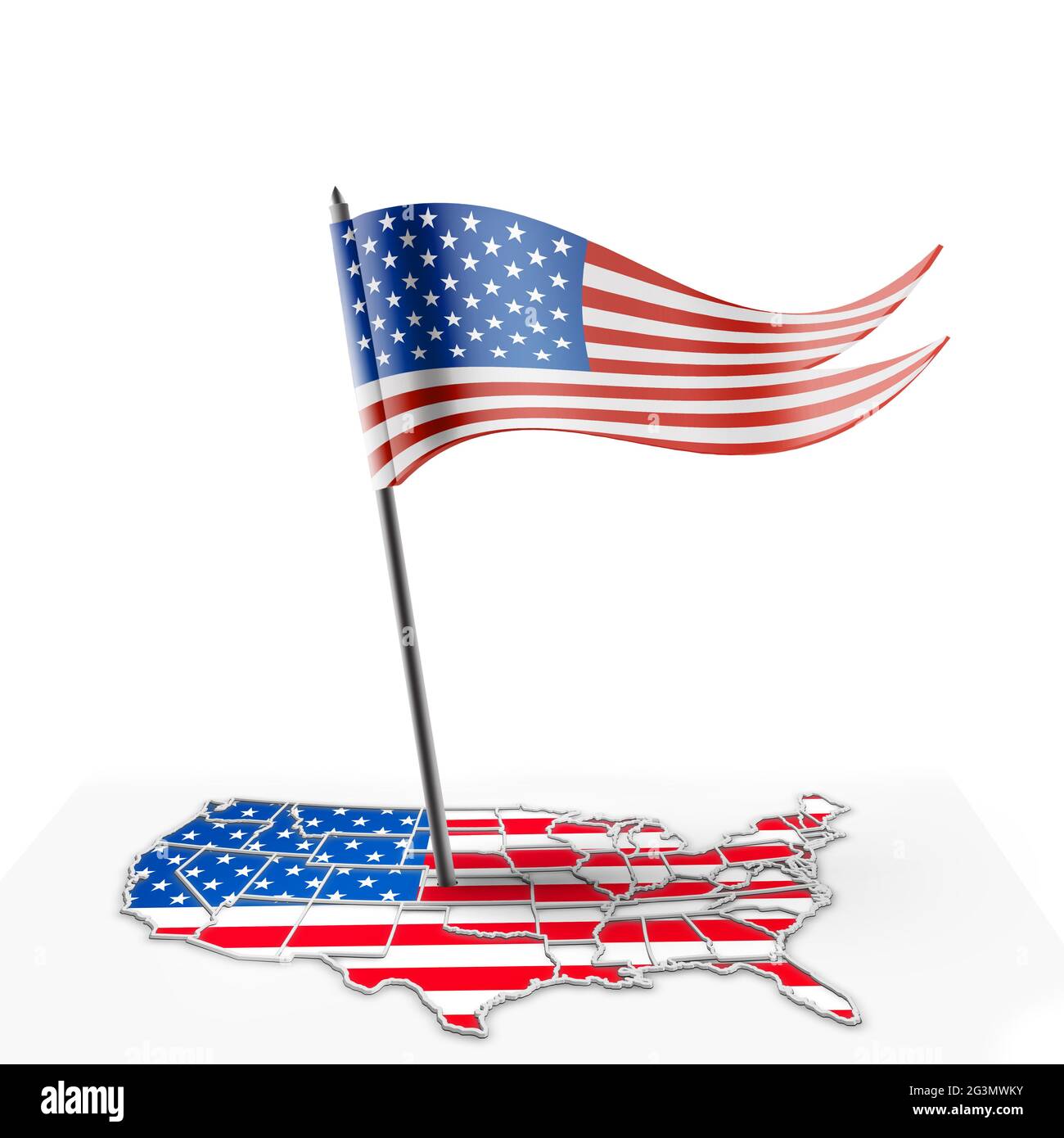 Us flag map hi-res stock photography and images - Alamy