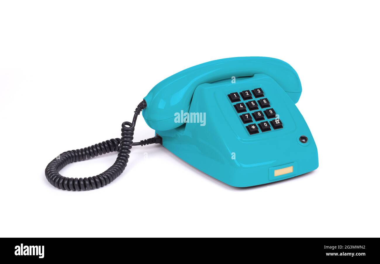 Vintage telephone - Blue Stock Photo - Alamy