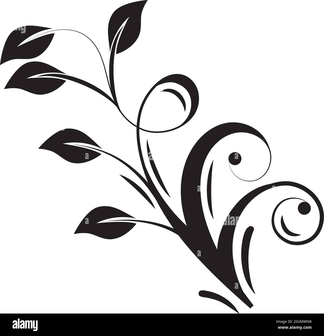 Baroque vintage floral silhouette Stock Vector Image & Art - Alamy
