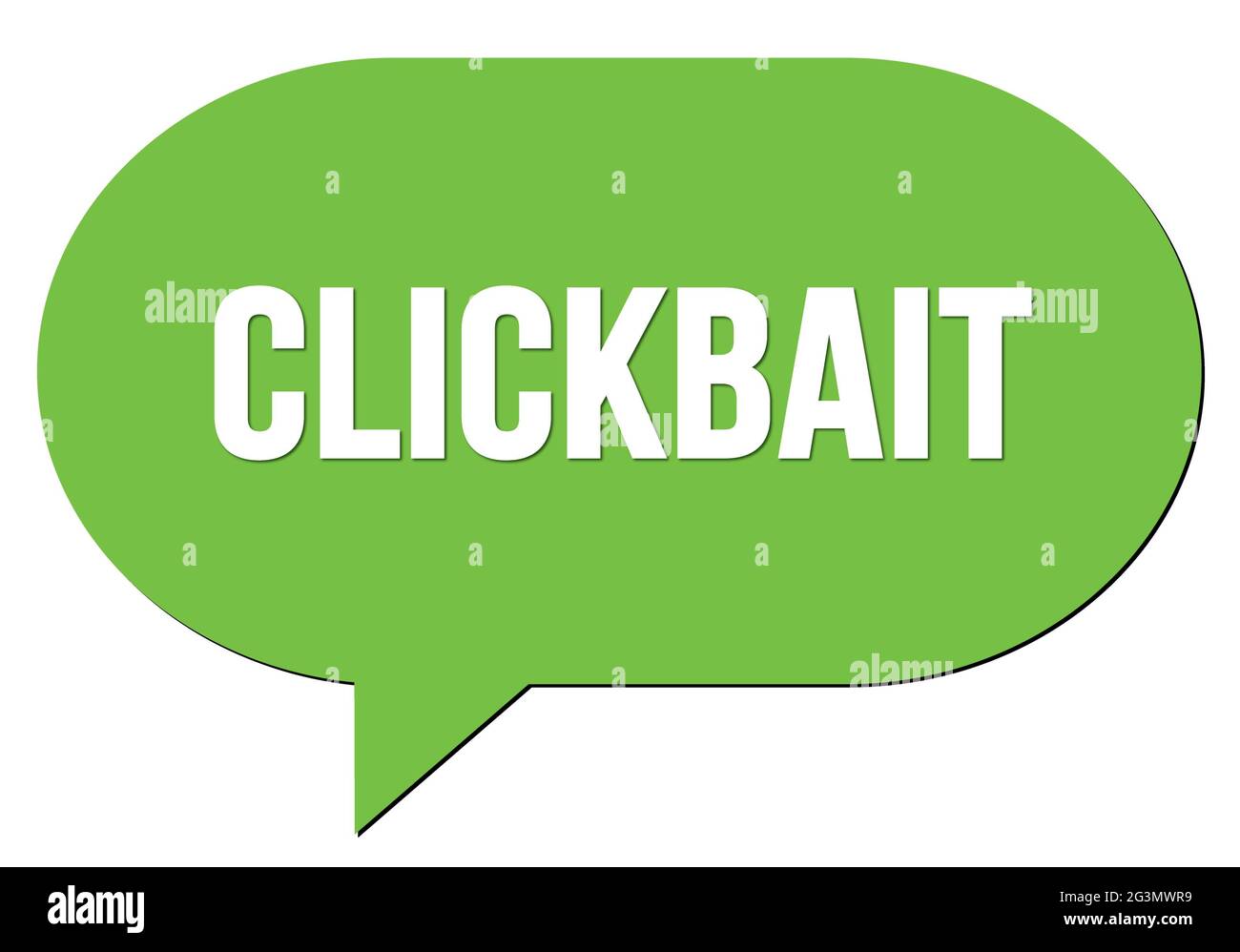 CLICKBAIT text written in a green speech bubble stamp Stock Photo - Alamy