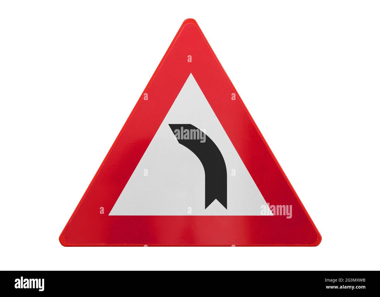 Curved left traffic road sign hi-res stock photography and images - Alamy
