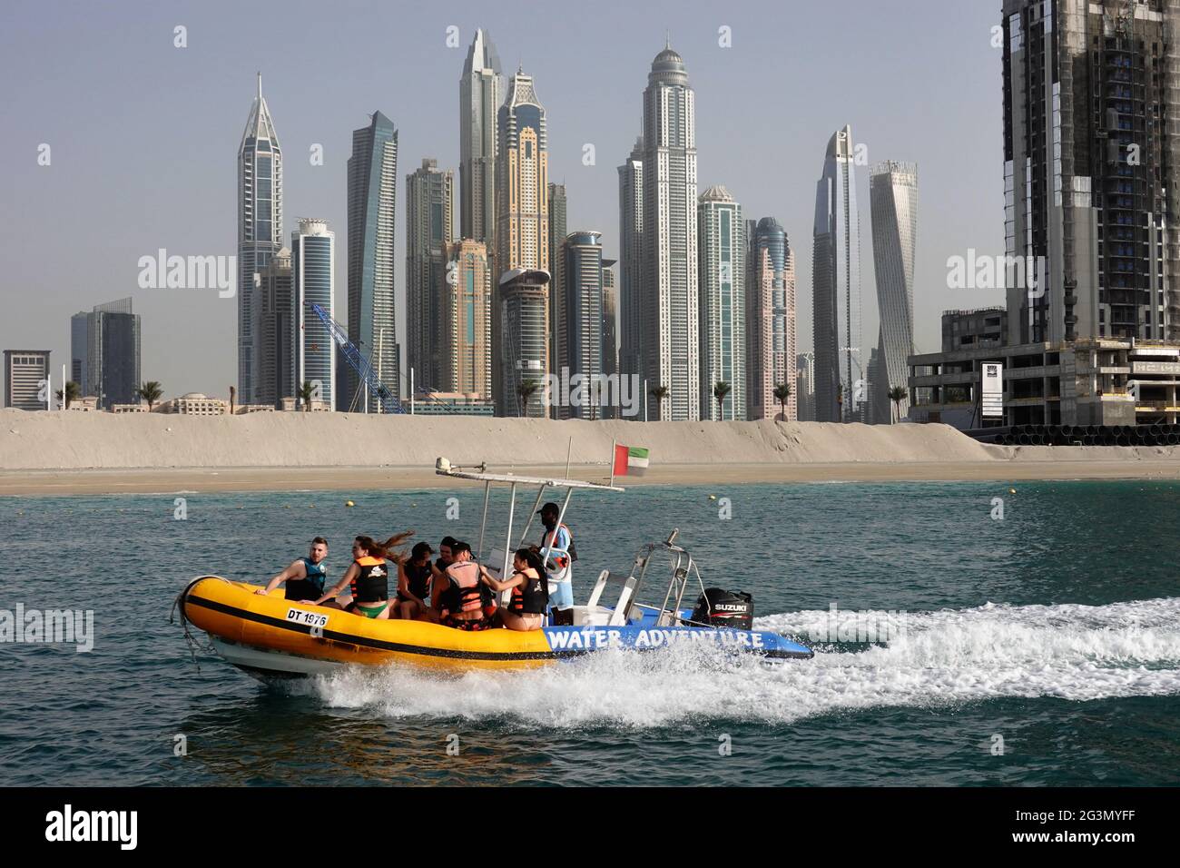 "25.03.2021, Dubai, , United Arab Emirates - People in an inflatable ...