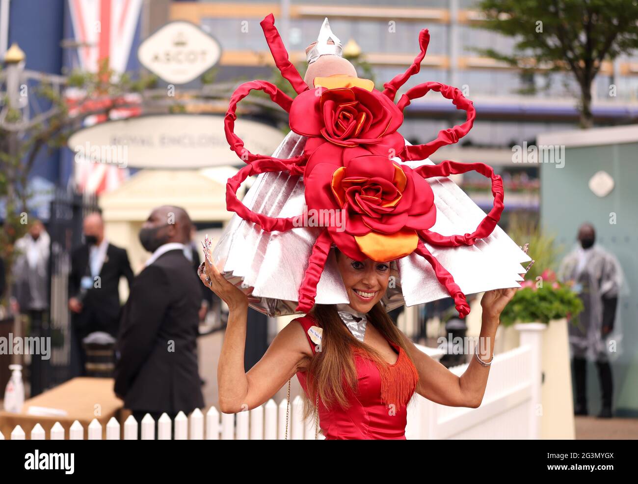 Racegoer Tracy Rose during day three of Royal Ascot at Ascot Racecourse ...