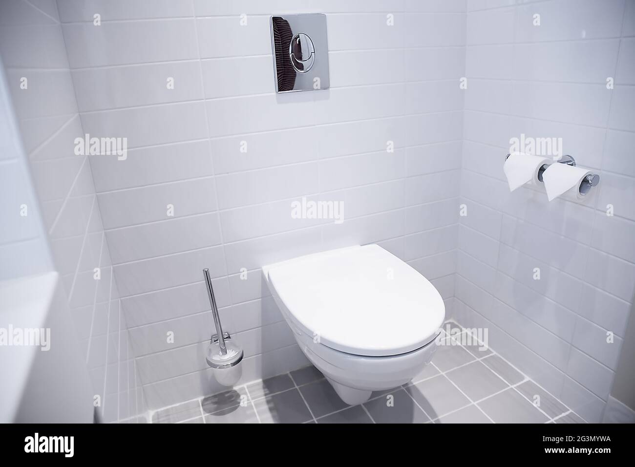 Clean white Bathroom background Interior decoration Minimalist style ...