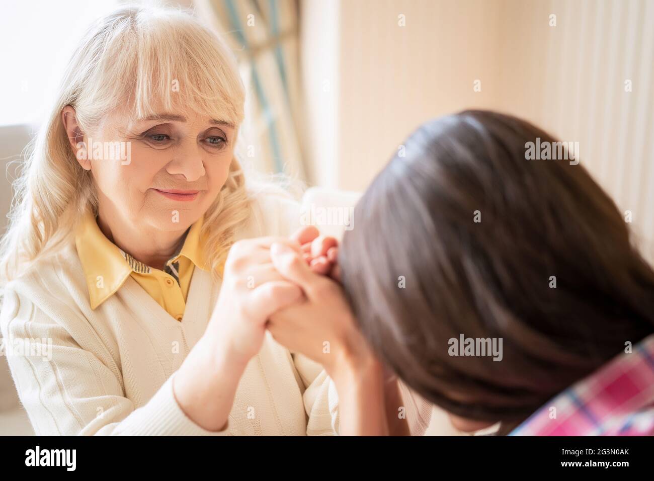 Hands touching forehead hi-res stock photography and images - Alamy