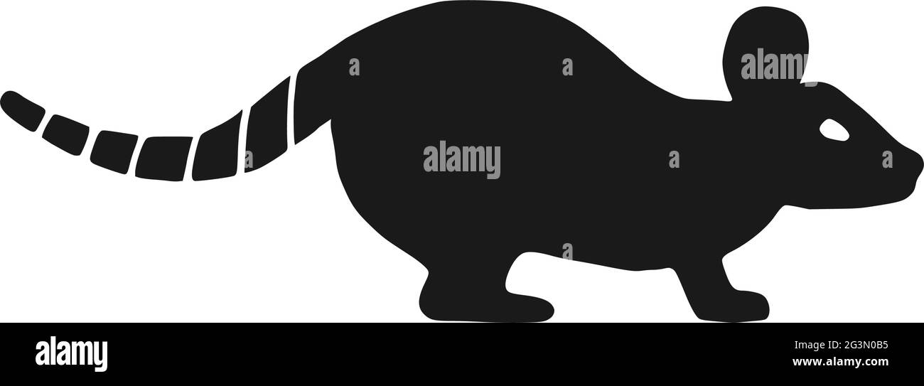 Vector illustration of a rodent, a rat on a white background Stock ...