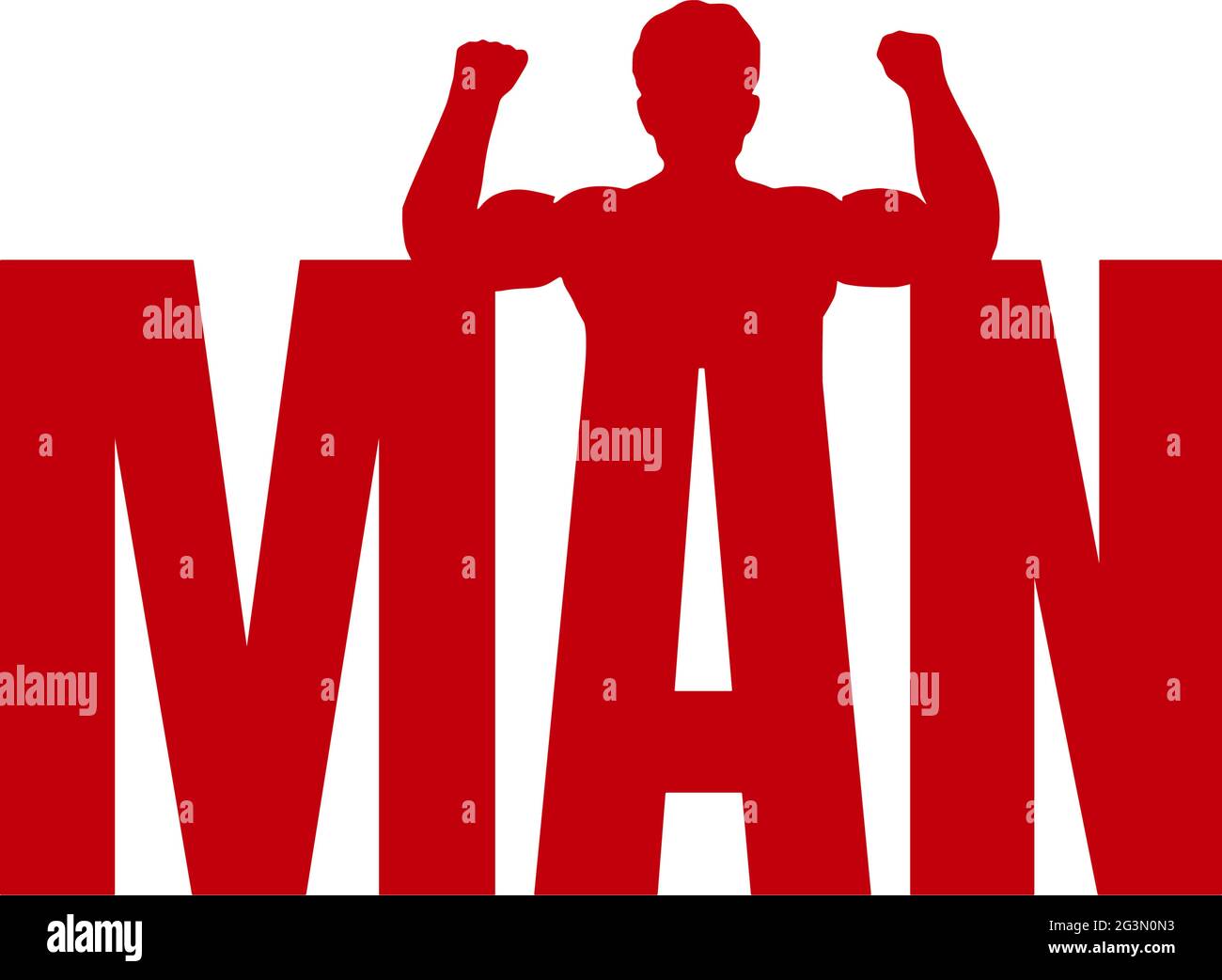 Strongman and the inscription man logo on a white background. Vector ...
