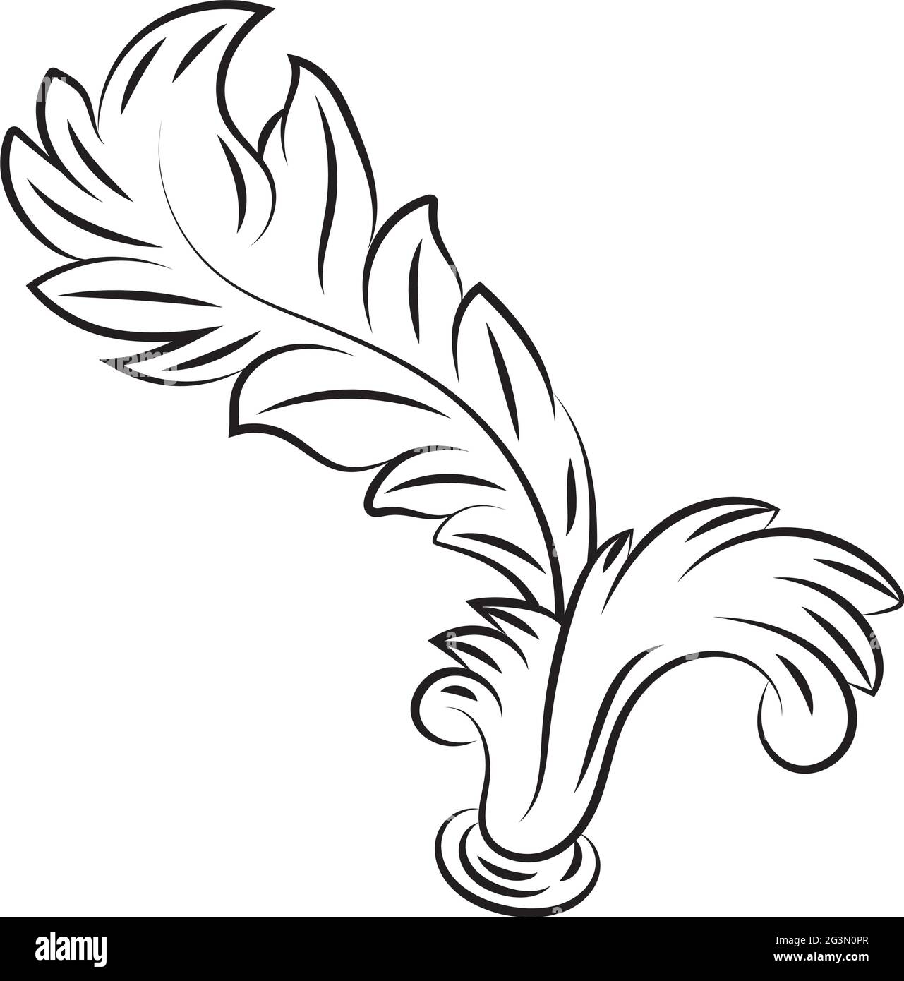 Baroque vintage feather Stock Vector Image & Art - Alamy