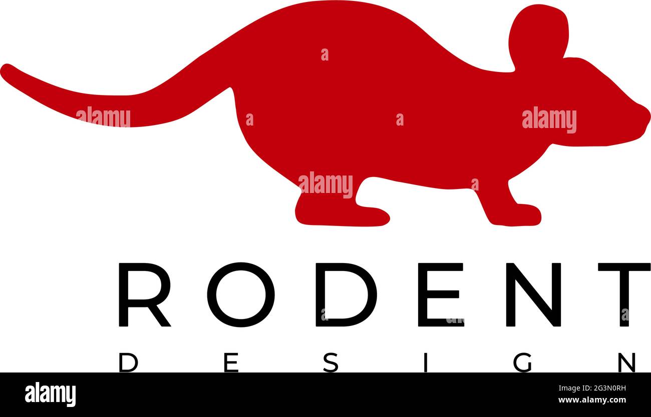 Red rodent logo on white background. Vector illustration Stock Vector ...