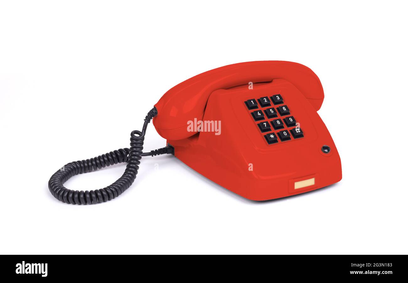 Vintage telephone - Red Stock Photo - Alamy