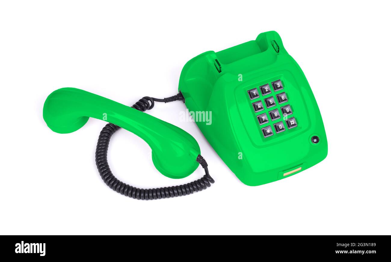 Vintage telephone - Green Stock Photo - Alamy
