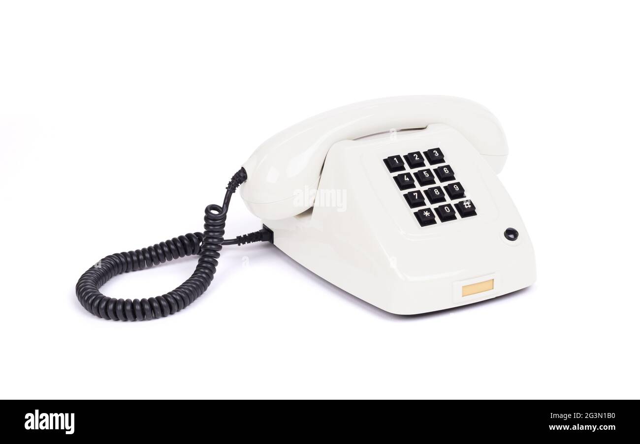 Telephone Receiver Phone Call For Help White High Resolution Stock ...