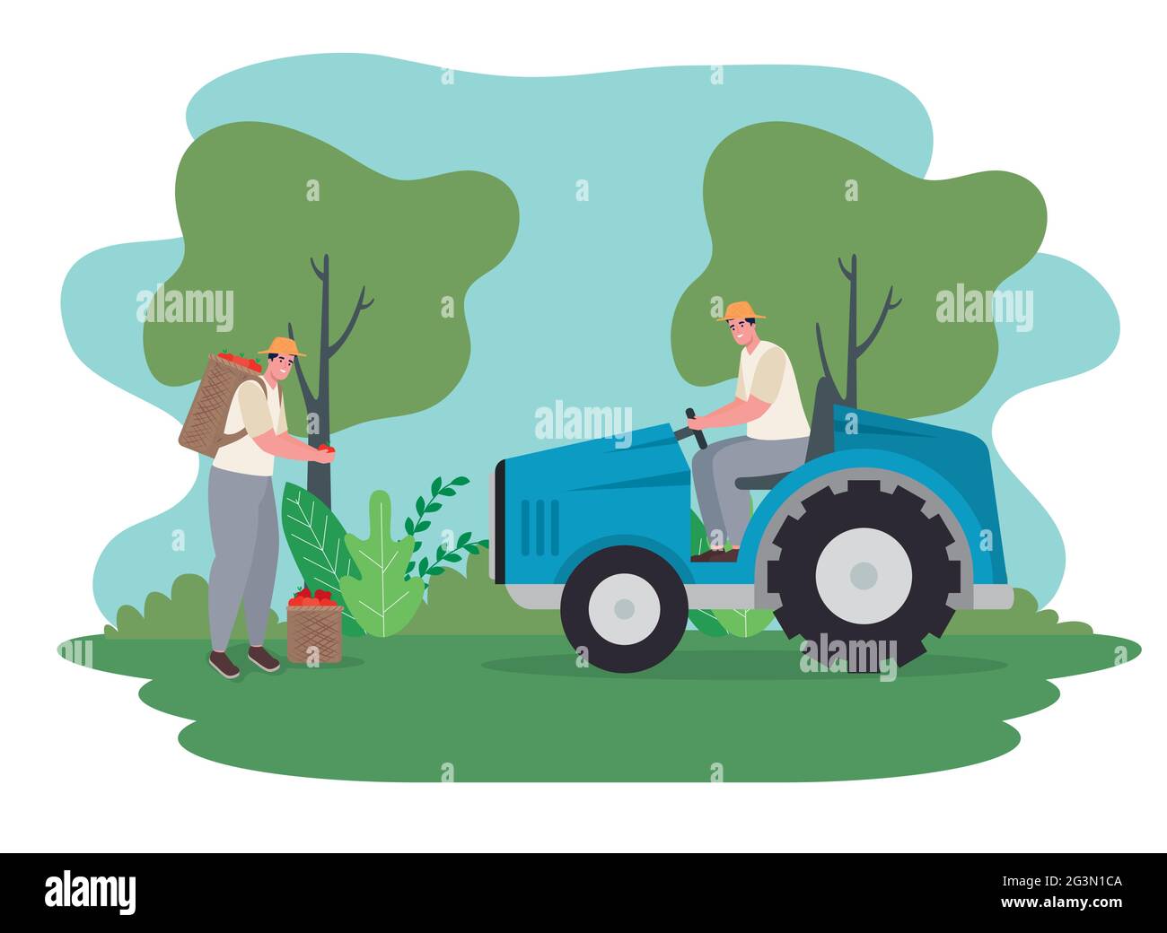 Tractor men Stock Vector Images - Alamy