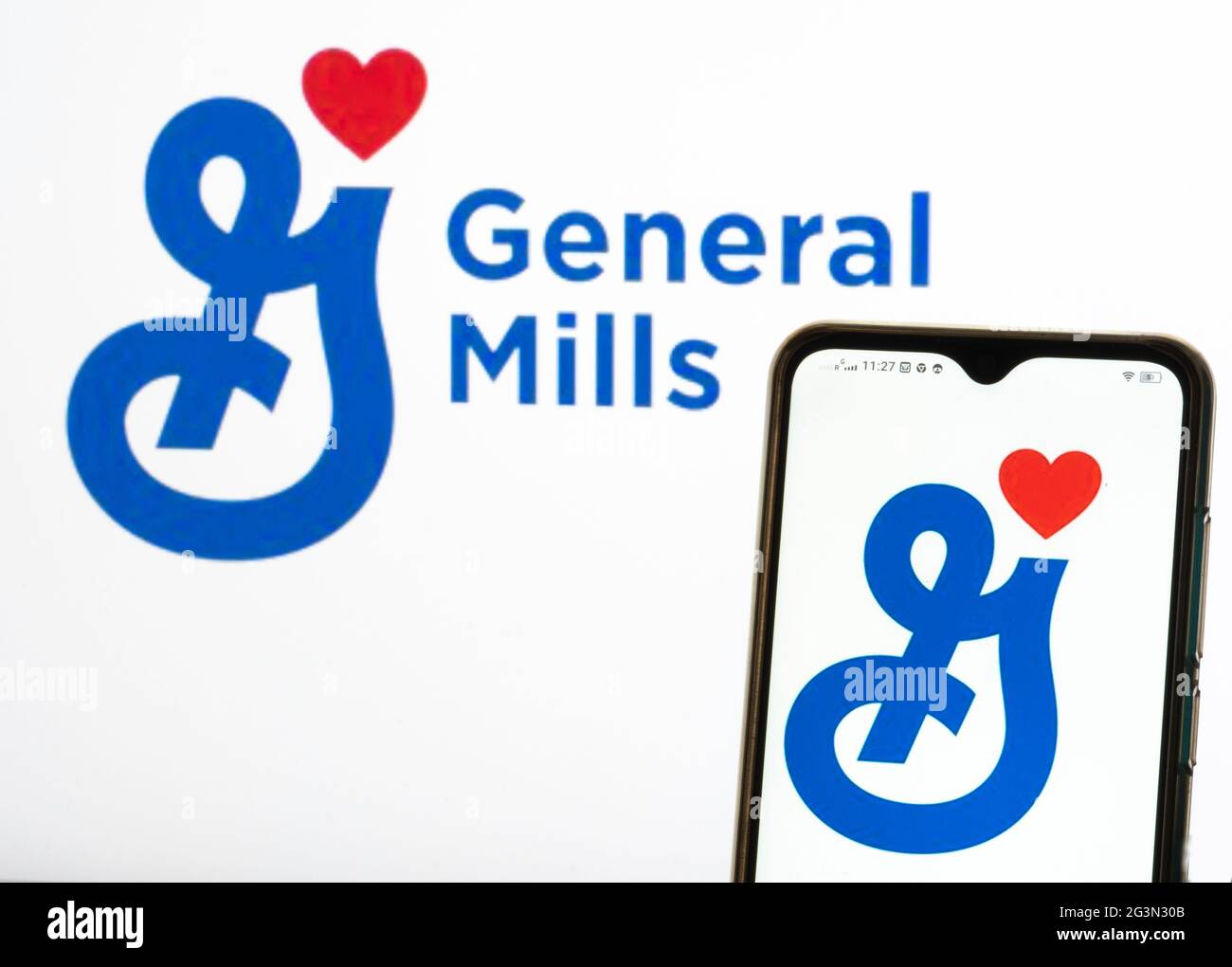 In this photo illustration, a General Mills, Inc. logo seen displayed ...