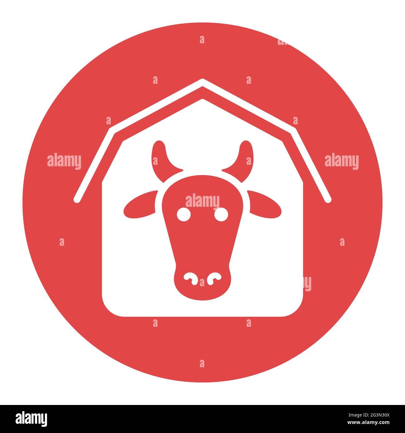 Cowshed white glyph icon. Farm animal sign. Graph symbol for your web ...