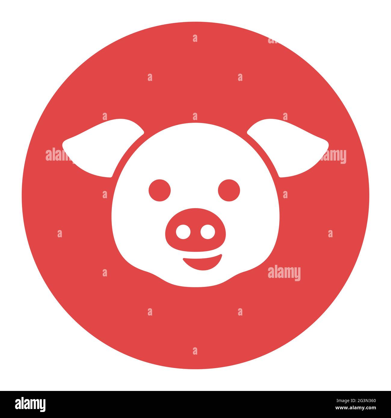 Pig white glyph icon. Animal head. Farm sign. Graph symbol for your web ...