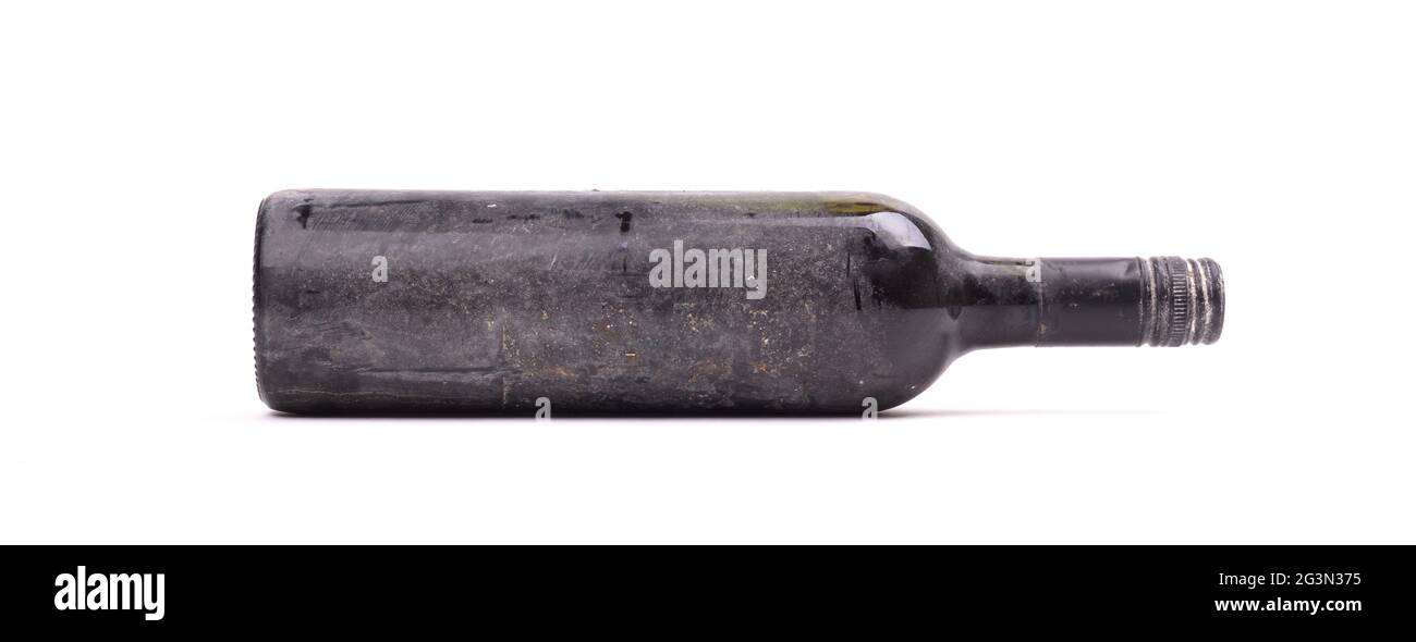 Old bottle of wine, covered in dust Stock Photo - Alamy