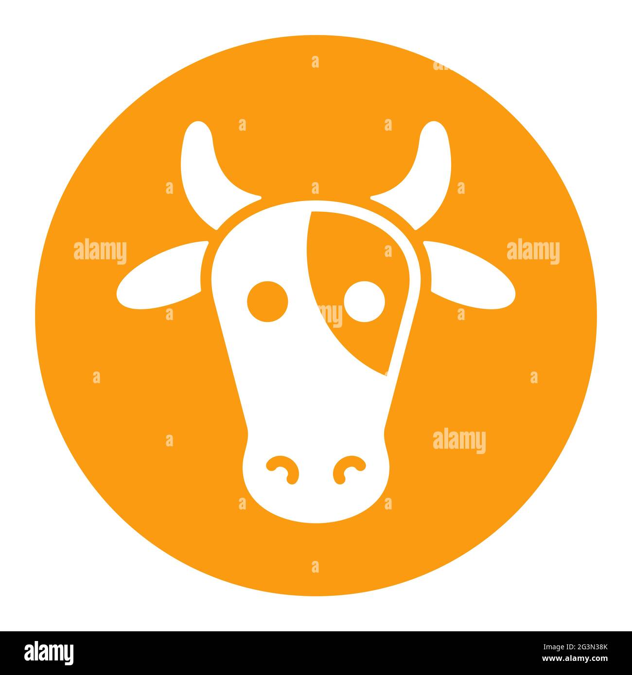 Cow white glyph icon. Animal head. Farm sign. Graph symbol for your web ...