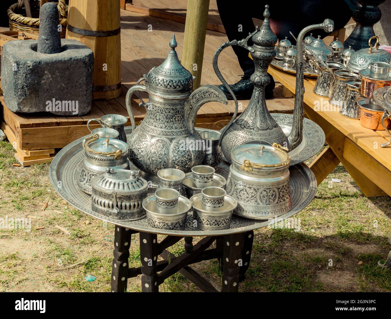 Ancient metal jug in oriental style Stock Photo - Alamy