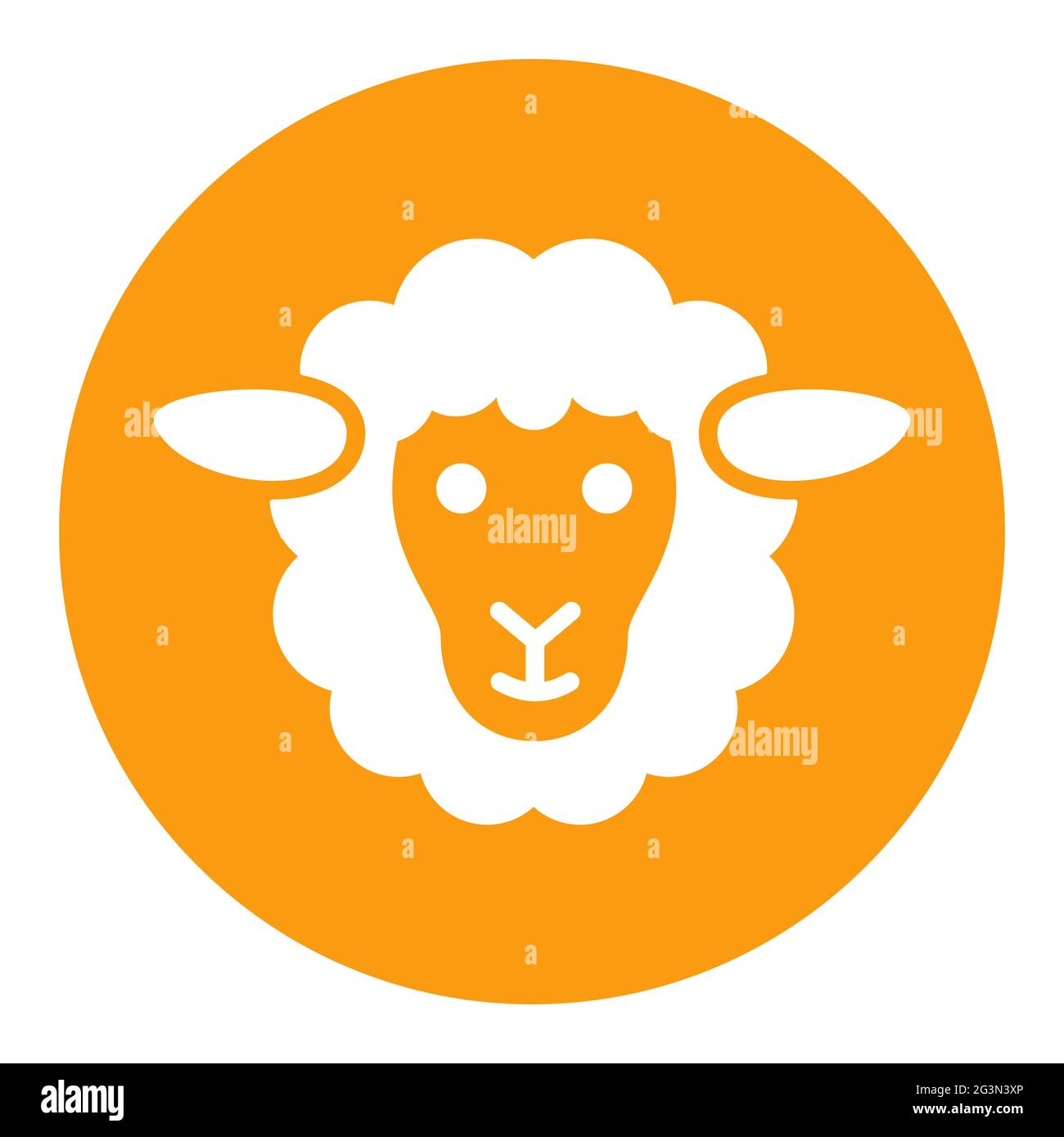 Sheep white glyph icon. Animal head. Farm sign. Graph symbol for your ...