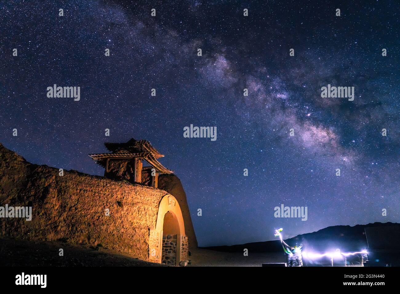 Gorgeous galaxy and ancient city in China Stock Photo - Alamy