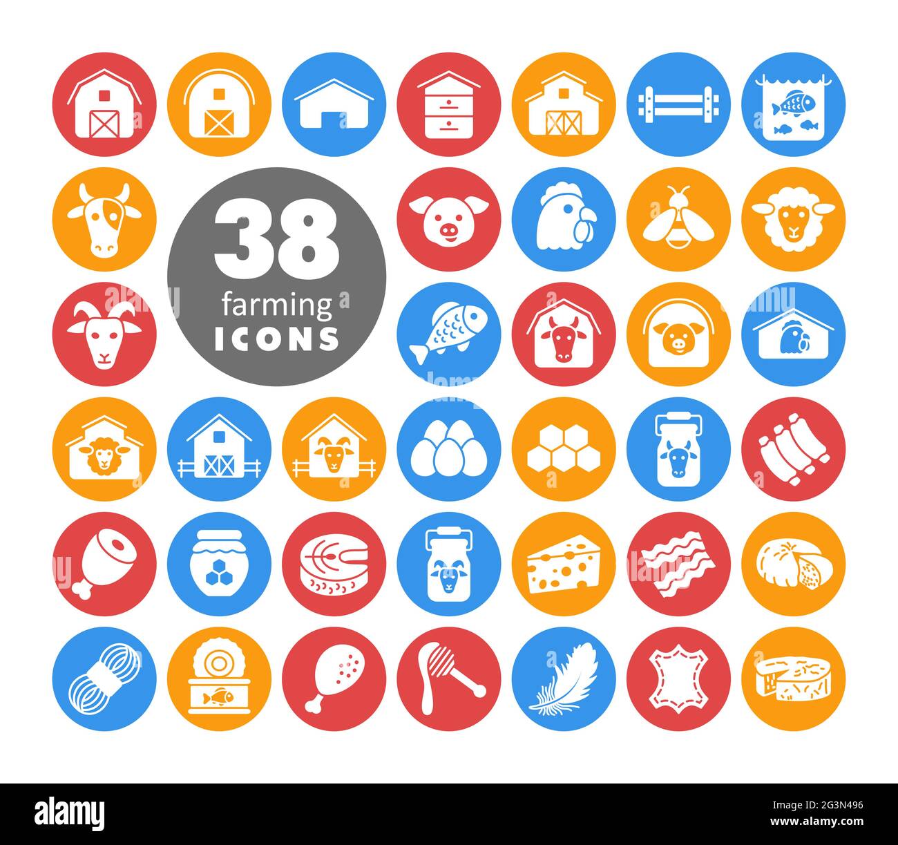 Farm animal white glyph icons set. Animal food sign. Graph symbol for ...