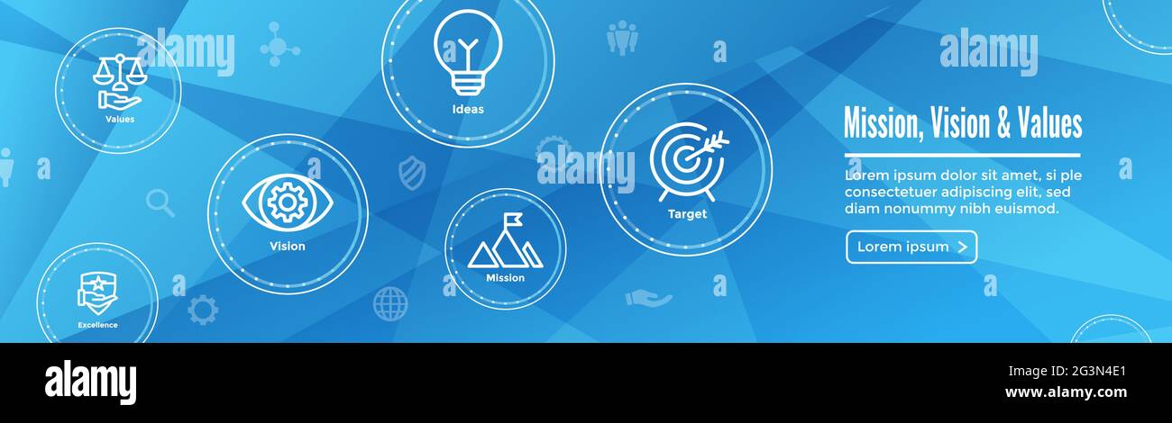 Mission Vision and Values Web Header & Icon Set Stock Vector Image ...