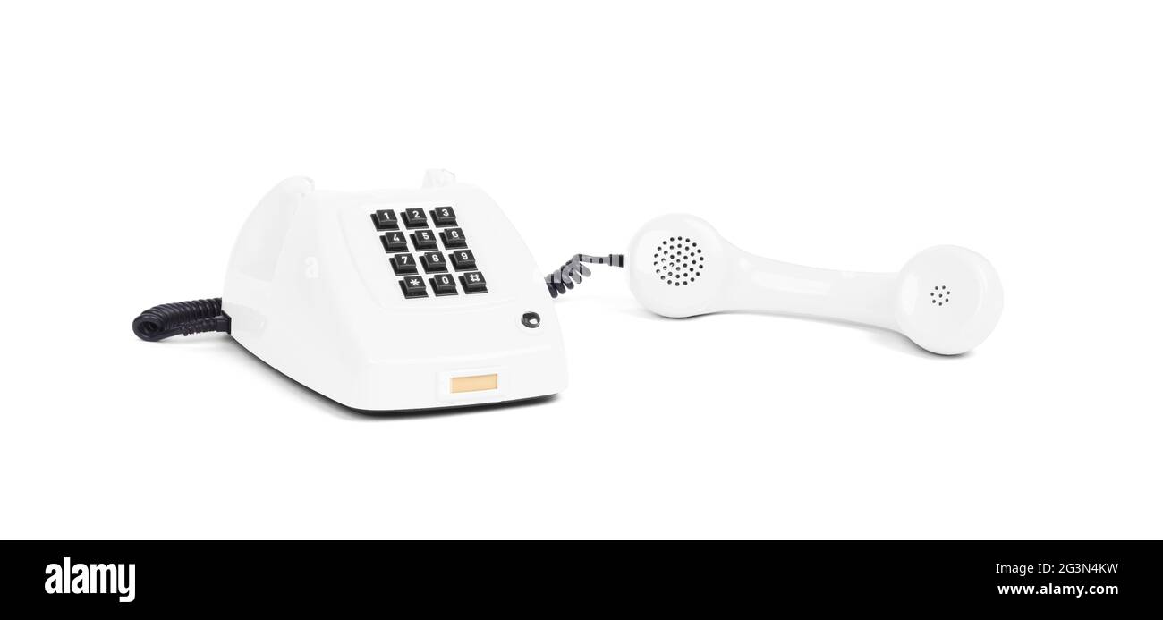Vintage telephone - White Stock Photo - Alamy