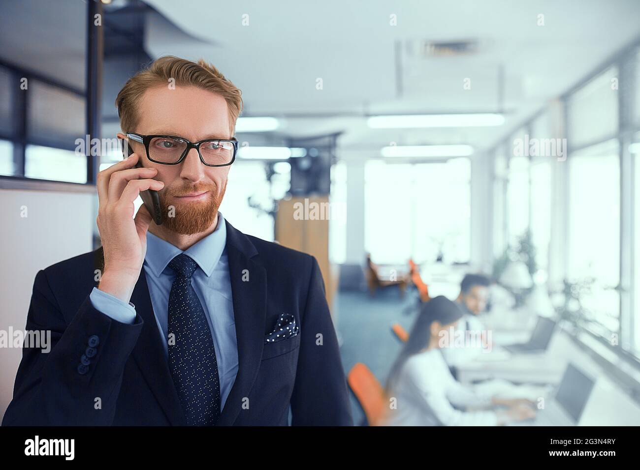 Happy professional man talking hi-res stock photography and images - Alamy