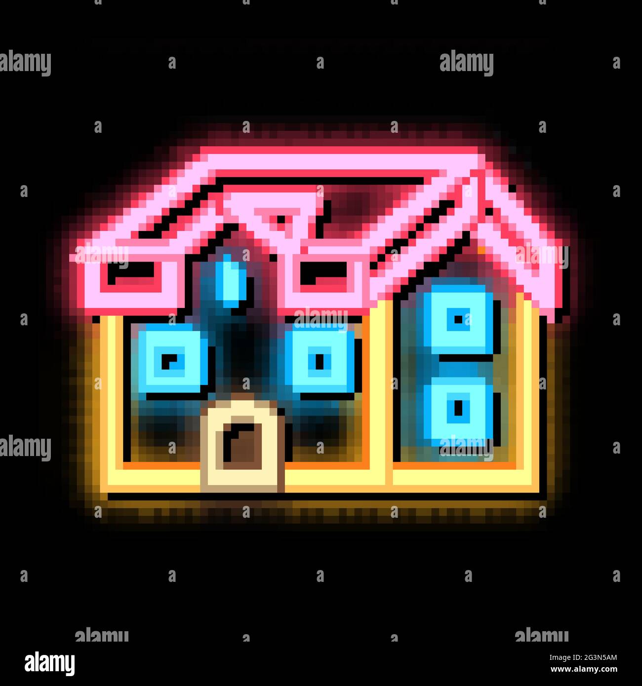 house roof type neon glow icon illustration Stock Vector Image & Art ...