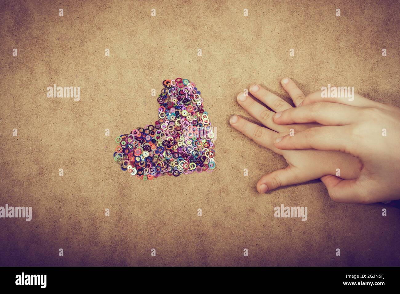 Heart shaped colorful decorative objects Stock Photo - Alamy