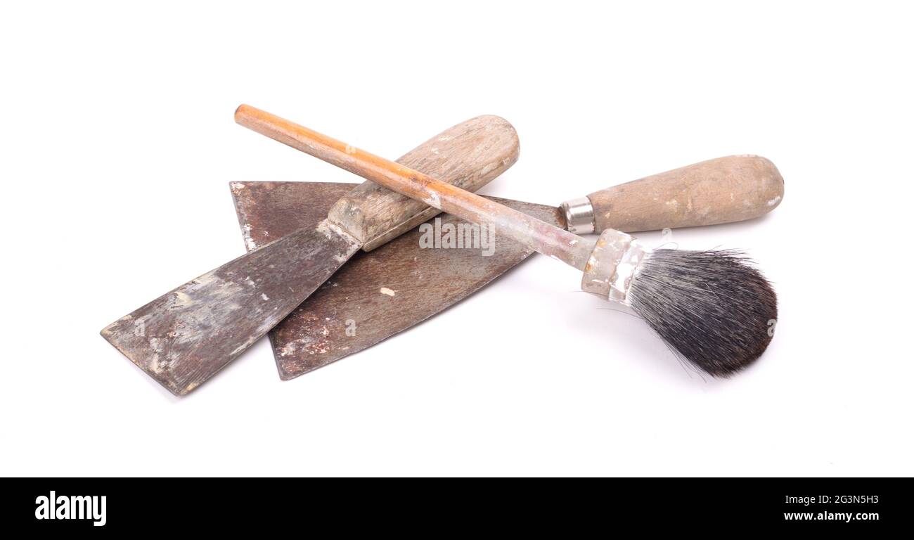 Old knife paintbrush hi-res stock photography and images - Alamy