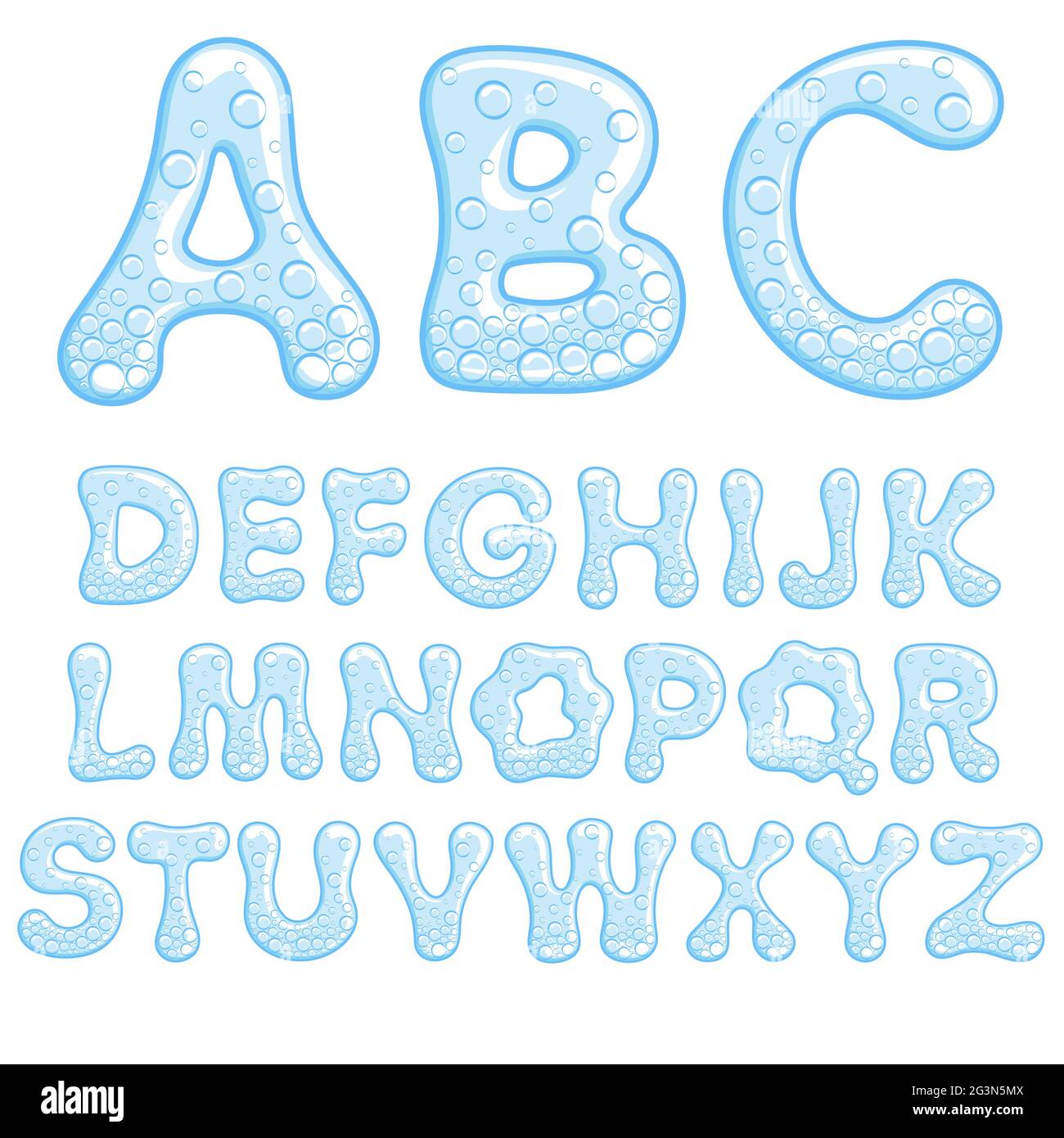 Water Bubble Letters A Z