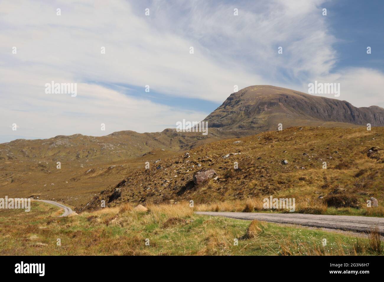 Characteristic landscape on North Coast 500 in the Scottish Highlands ...