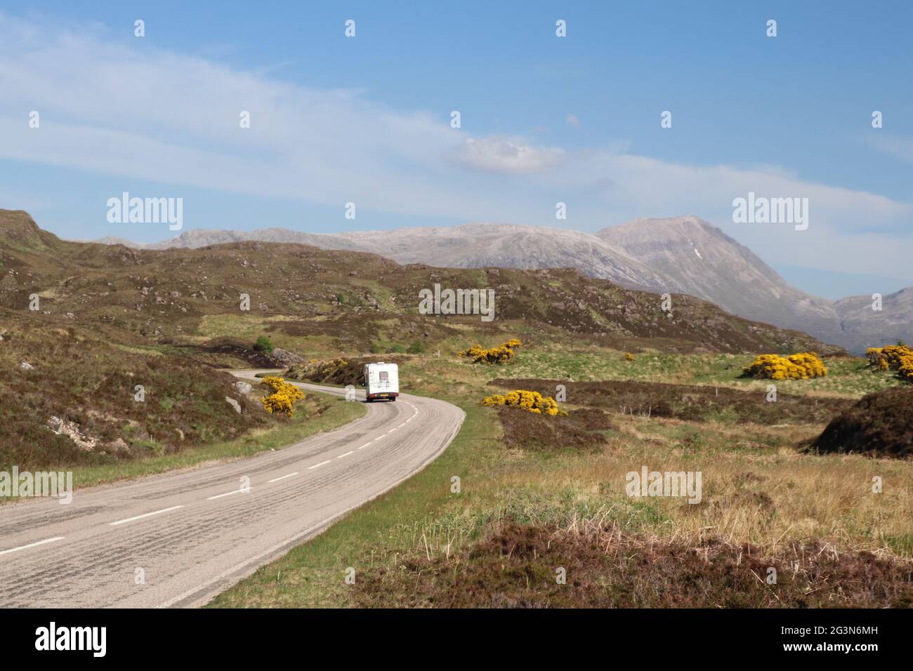 Characteristic landscape on North Coast 500 in the Scottish Highlands ...