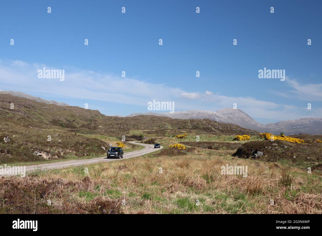 Characteristic landscape on North Coast 500 in the Scottish Highlands ...