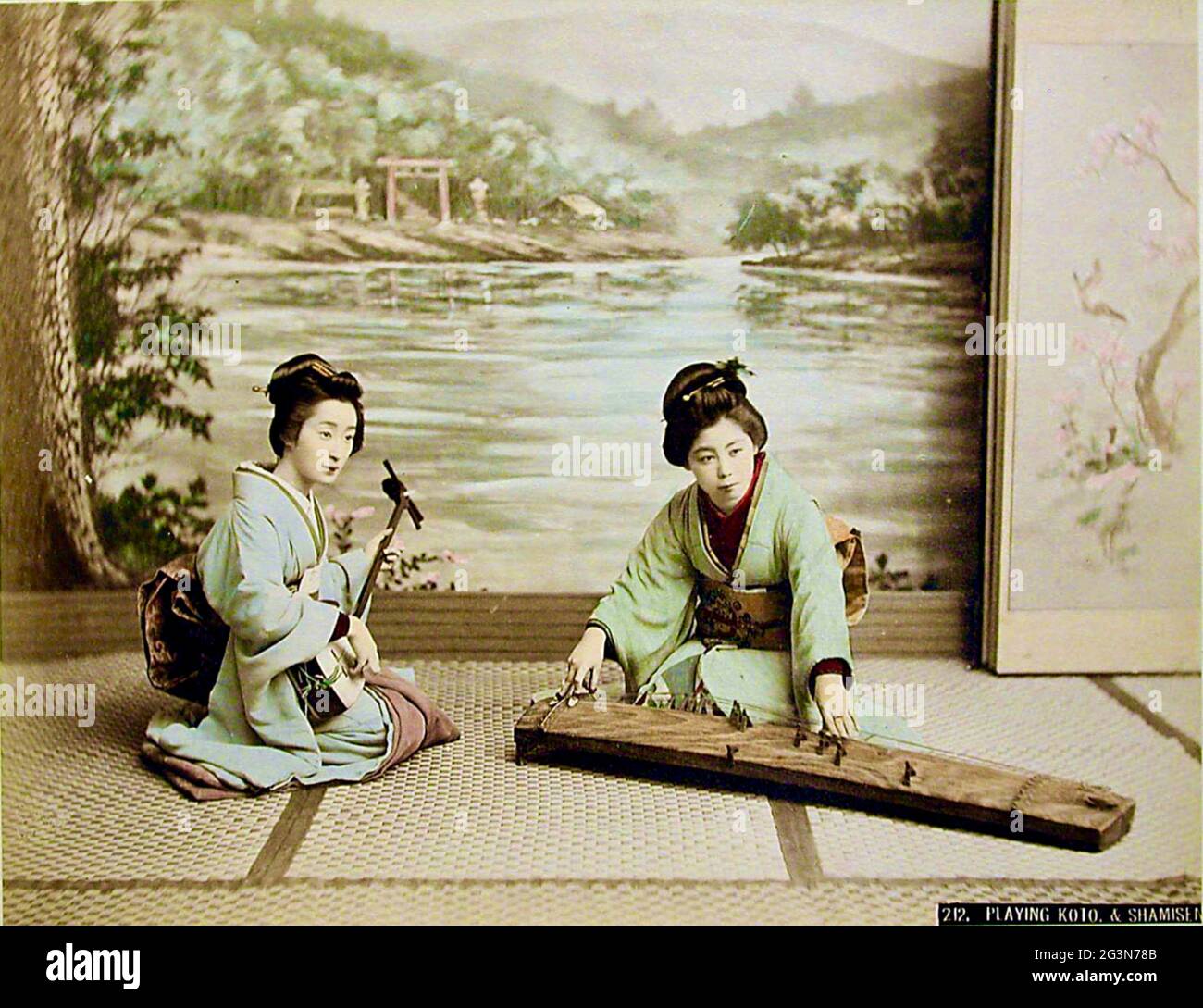 Vintage Kusakabe Kimbei photograph from Old Japan - Two Japanese women ...