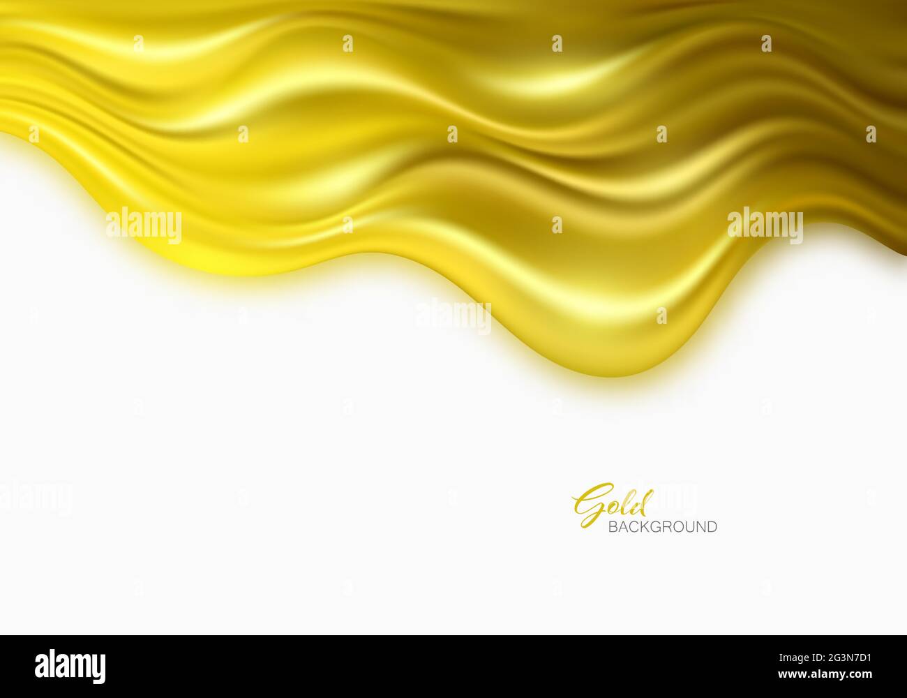 Gold 3d wave on white background. Abstract motion modern illustration ...