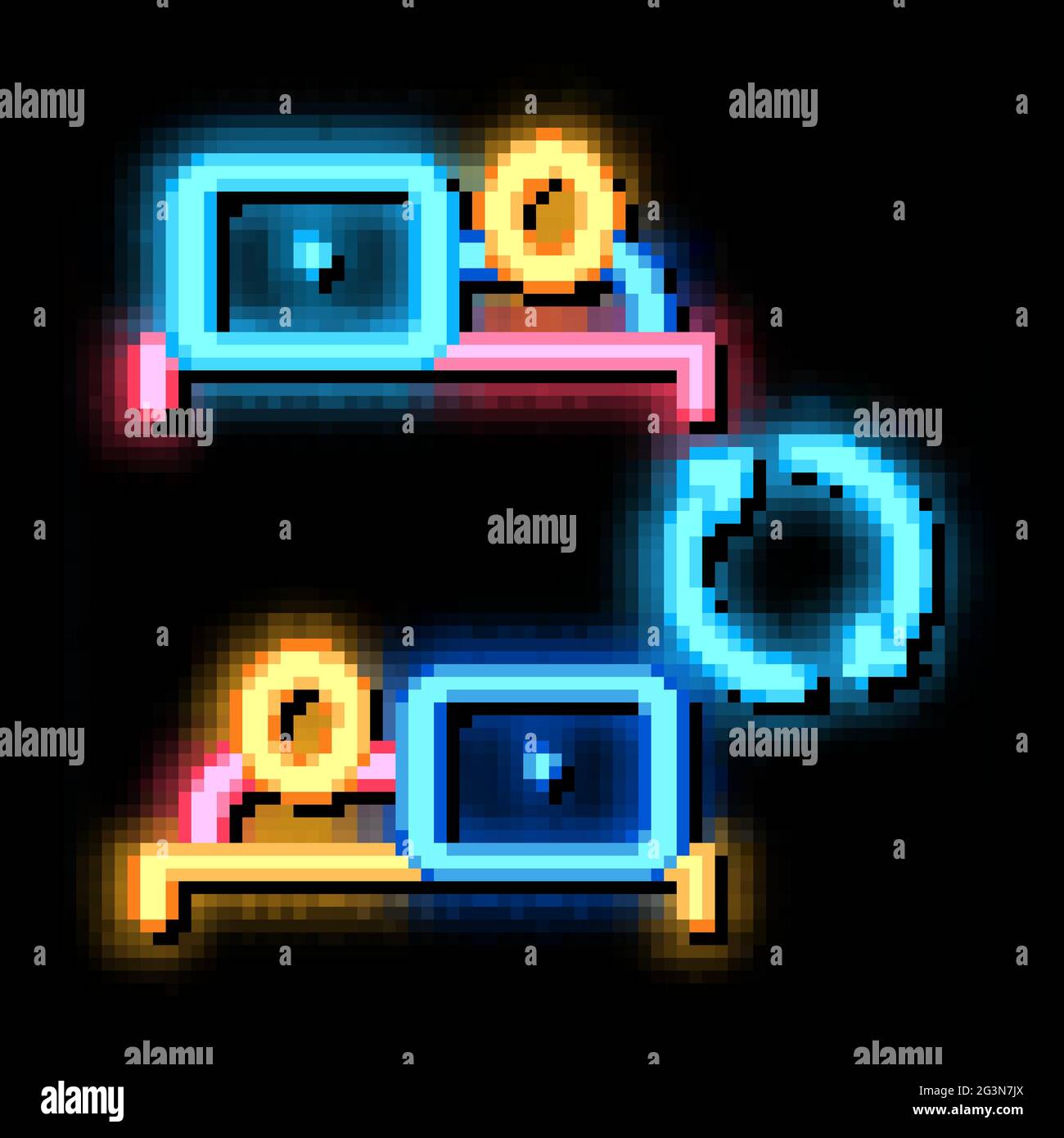 internet connection employee neon glow icon illustration Stock Vector ...