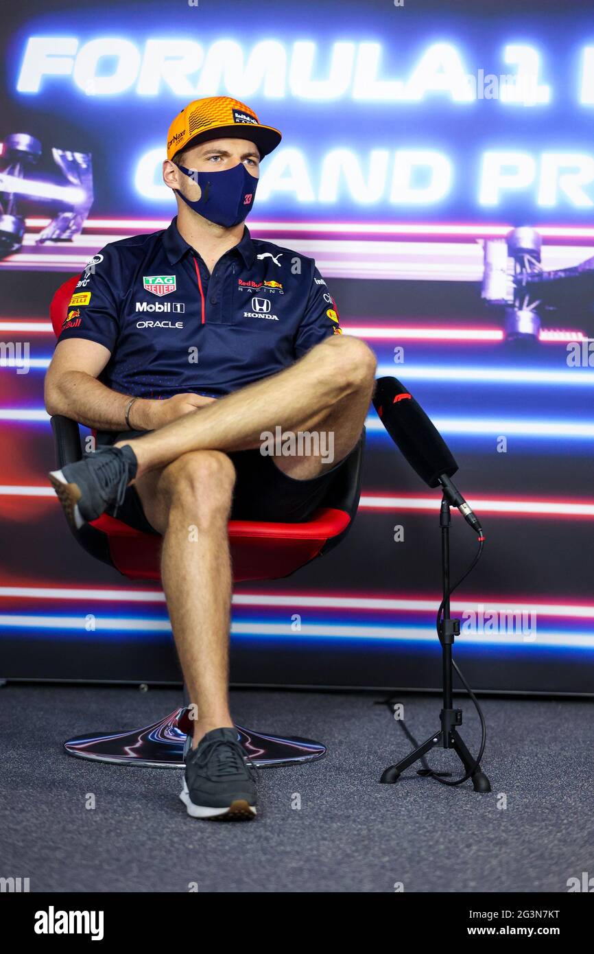 Max Verstappen (NLD) Red Bull Racing in the FIA Press Conference ...