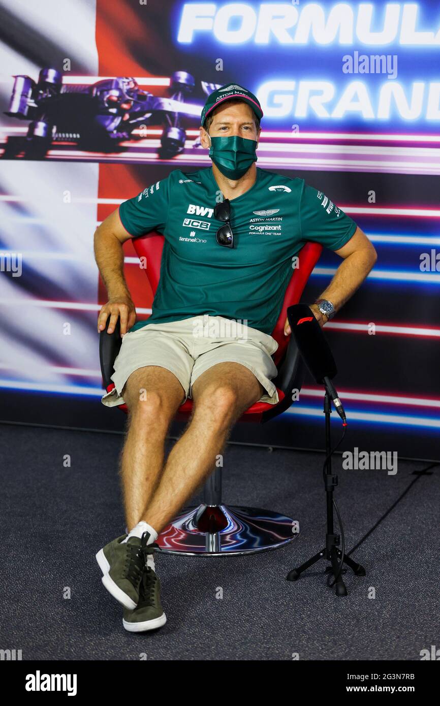 Sebastian Vettel (GER) Aston Martin F1 Team in the FIA Press Conference ...