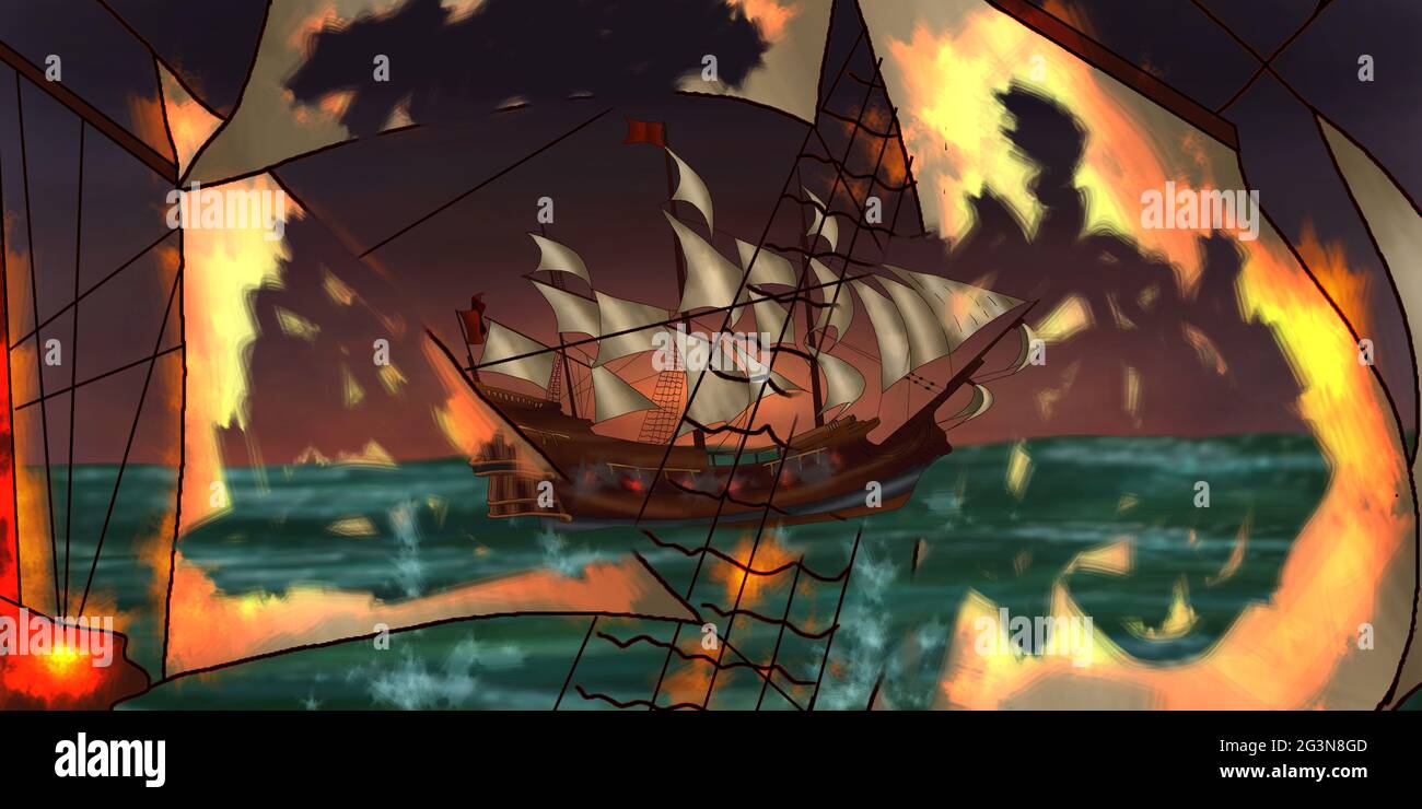 Attacking enemy ships hi-res stock photography and images - Alamy