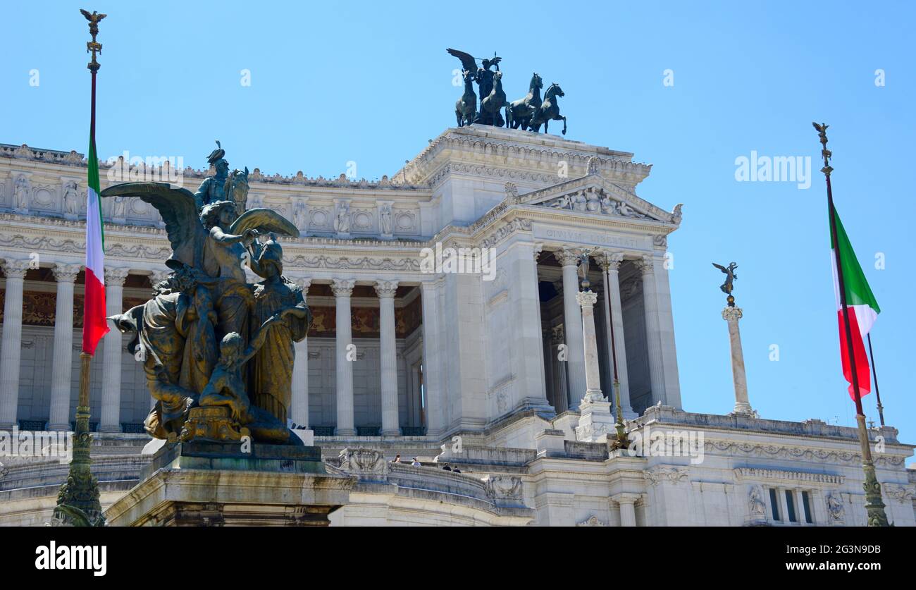 The National Monument to Vittorio Emanuele II or Vittoriano, called ...