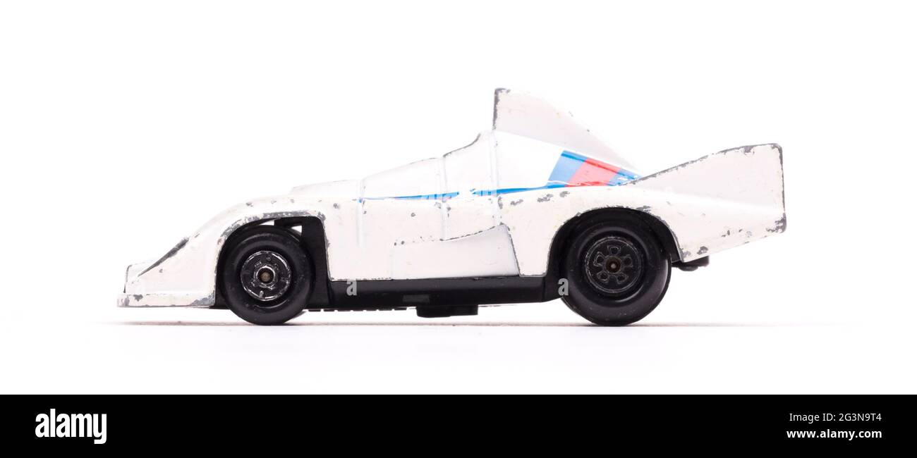 White metal toy car Stock Photo - Alamy