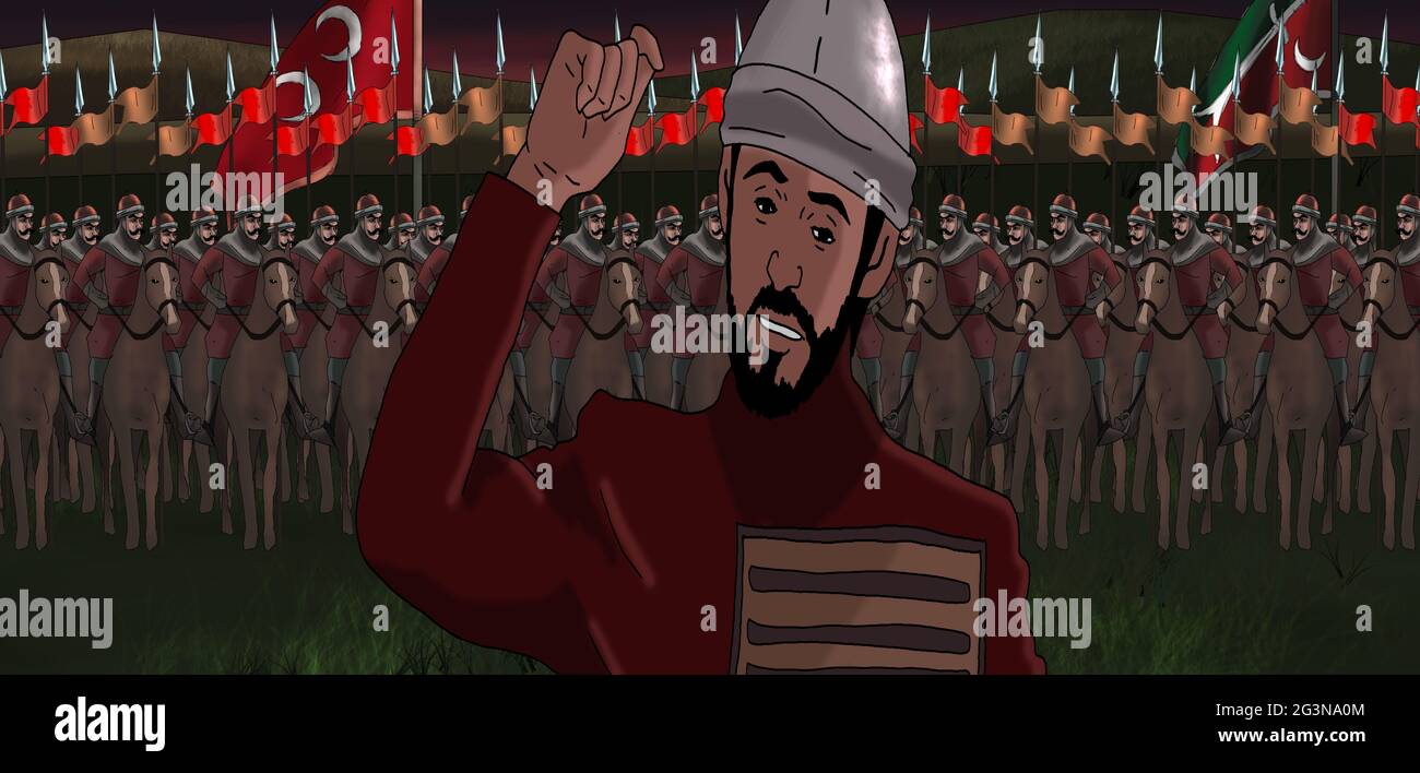 commander giving the order to attack on the battlefield Stock Photo - Alamy