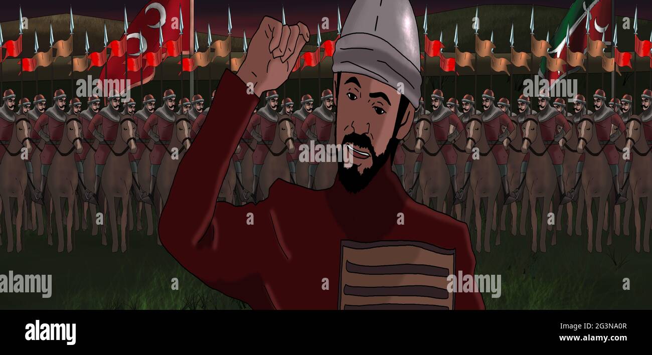 commander giving the order to attack on the battlefield Stock Photo - Alamy