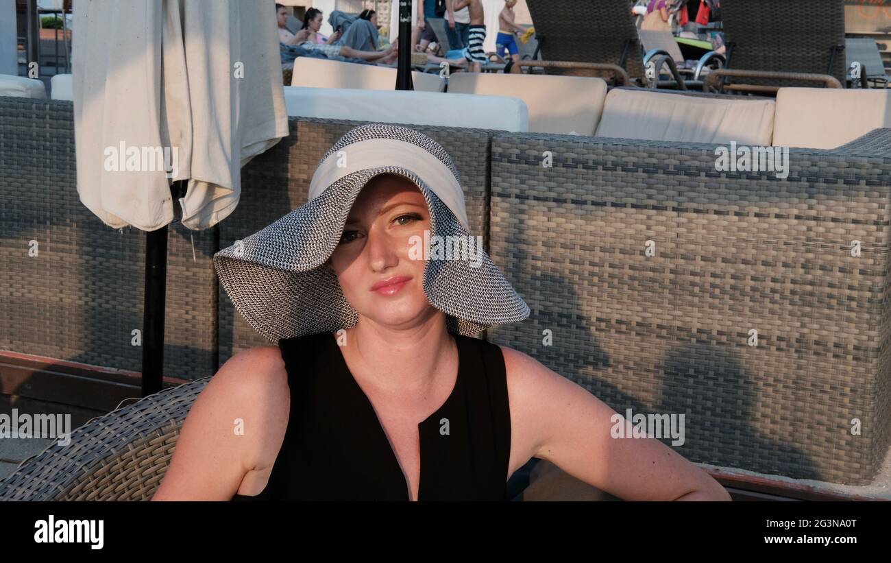 Eastern European Caucasian woman middle aged blonde hair light skin ...