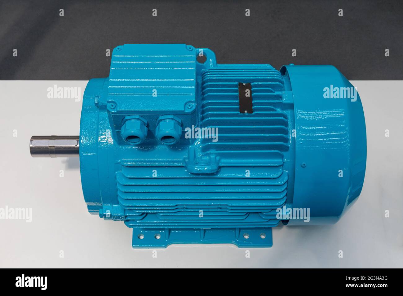 Big Industrial Blue Electric Power Motor Equipment Stock Photo - Alamy