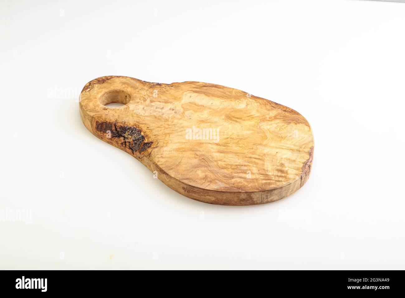 Olive tree board for kitchen isolated Stock Photo - Alamy